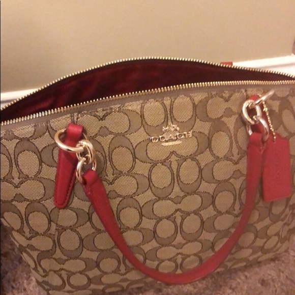 Coach | Bags | Two Coach Monogram Bags Green Used Red New | Poshmark